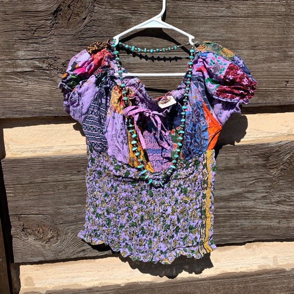 Gypsy Rose | Tops | Gypsy Rose Free Size Handmade Patchwork Hippie Boho ...